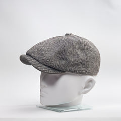 Peaky Razor Vintage Beret Herringbone Tweed Hat
